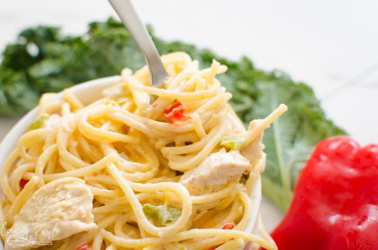 Instant Pot Creamy Chicken Spaghetti - Cooking With Karli