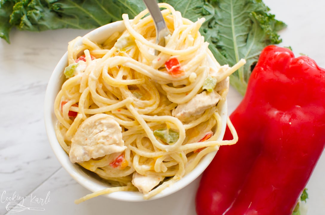 Instant Pot Creamy Chicken Spaghetti - Cooking With Karli