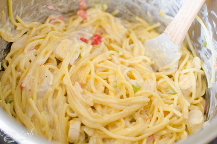 Instant Pot Creamy Chicken Spaghetti - Cooking With Karli