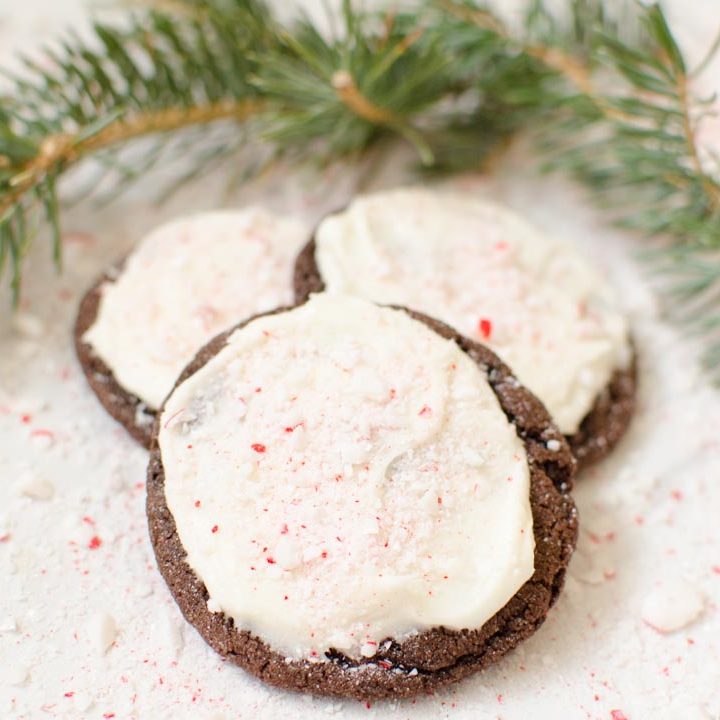 Chocolate Peppermint Cookies with Vanilla Buttercream - Cooking With Karli