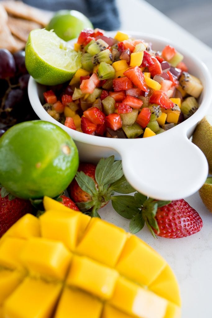Fruit Salsa Recipe with Honey Lime Dressing - Cooking With Karli