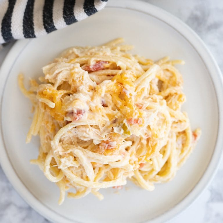 Easy Baked Chicken Spaghetti Casserole Recipe - Cooking With Karli