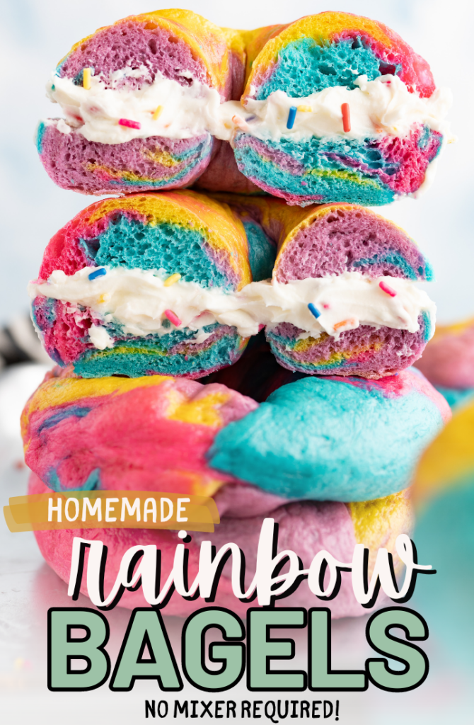 Homemade Rainbow Bagels - Cooking With Karli