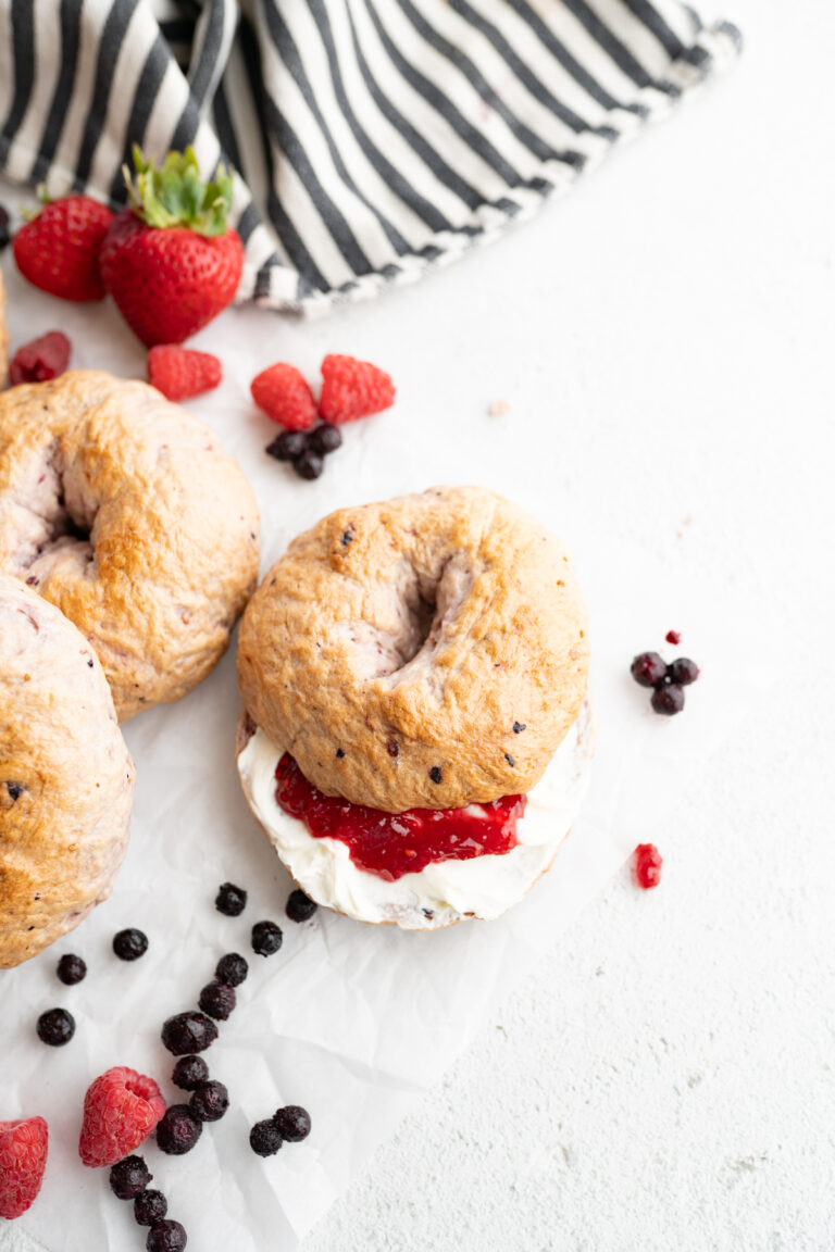 Mixed Berry Bagels - Cooking With Karli